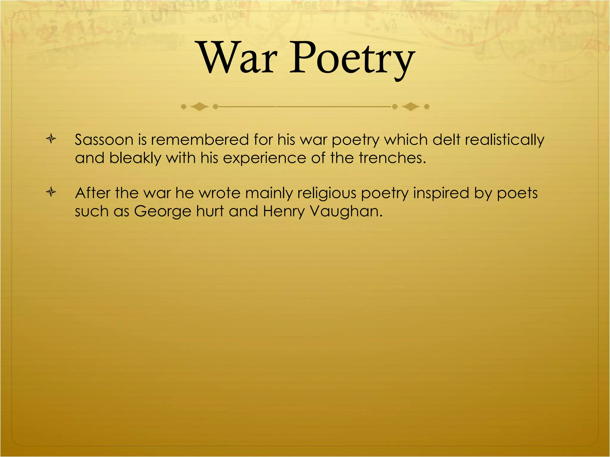 Siegfried sassoon powerpoint | PPT