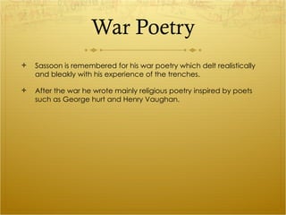 Siegfried sassoon powerpoint | PPT