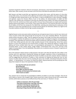 Siegfried Sassoon, Wilfred Owen & WWI | PDF