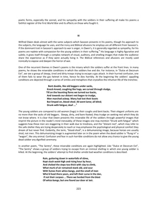Siegfried Sassoon, Wilfred Owen & WWI | PDF