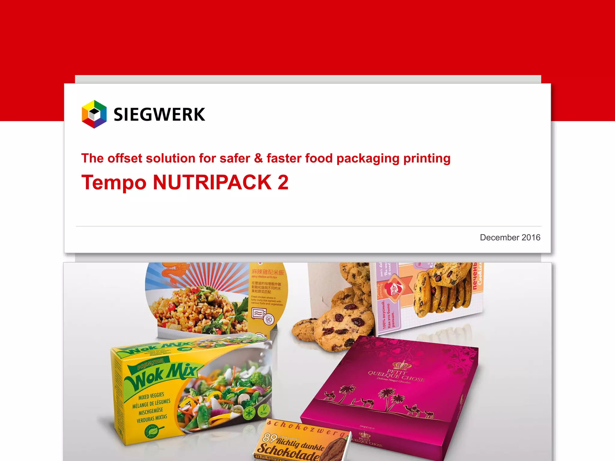 Siegwerk Tempo Nutripack 2 | PDF
