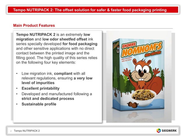 Siegwerk Tempo Nutripack 2 | PDF