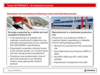 Siegwerk Tempo Nutripack 2 | PDF