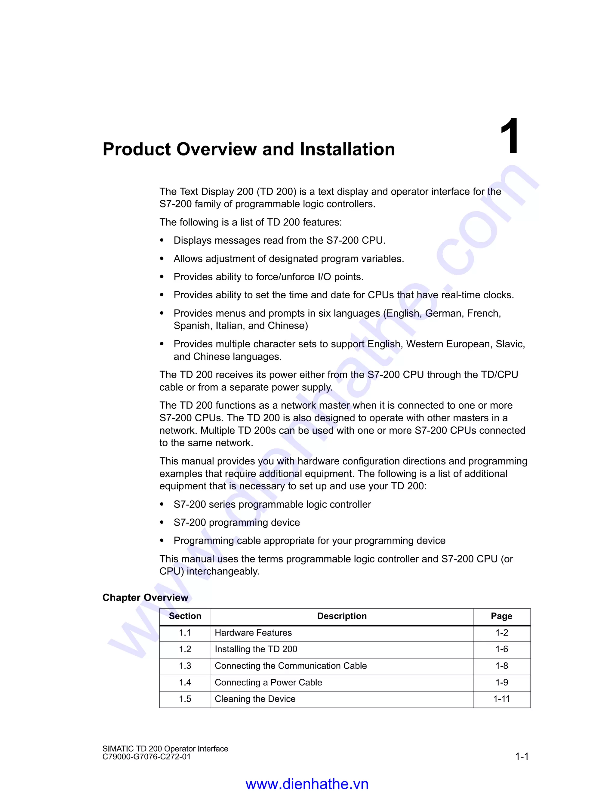 Siemens catalog hmi-td 200 operator interface | PDF