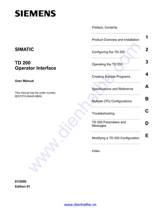 Siemens catalog hmi-td 200 operator interface 1 | PDF