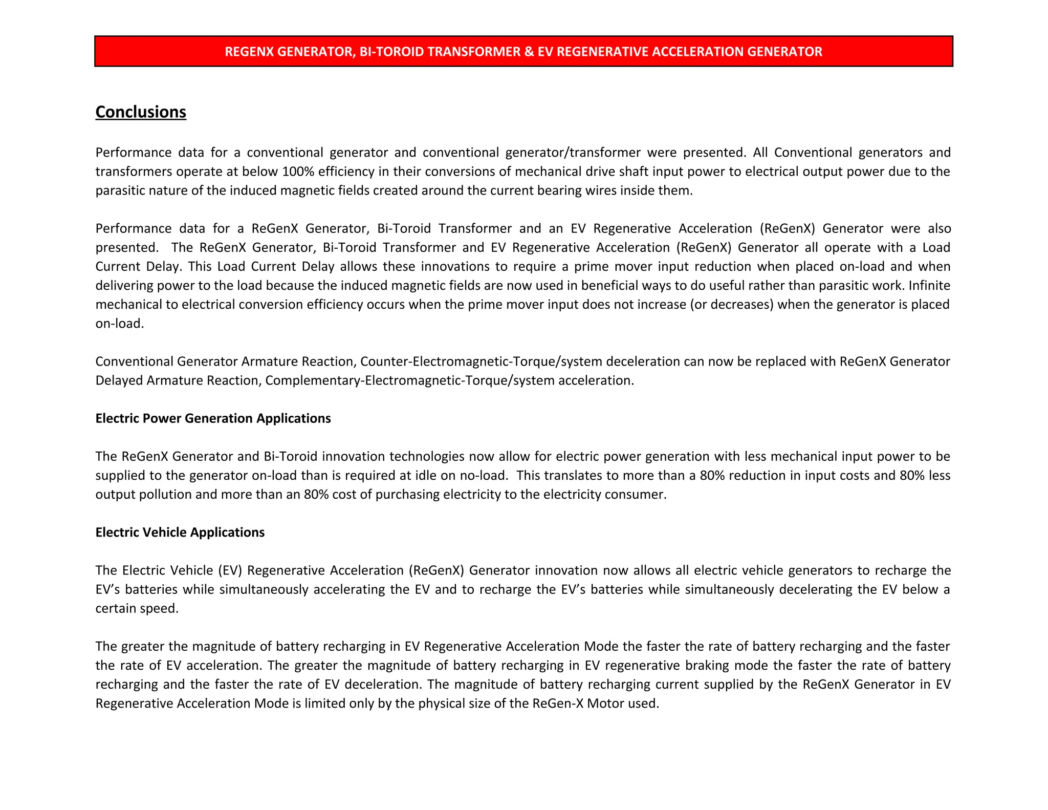 Siemens Gal Power Systems ReGenX, BiTT and Conventional Generator ...