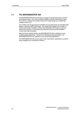 Siemens micromaster-440-manual | PDF