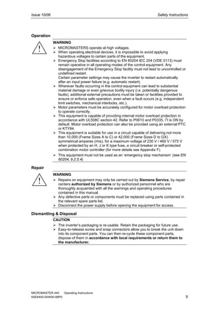 Siemens micromaster-440-manual | PDF