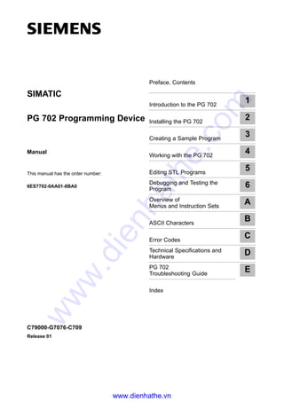 Siemens pg 702 programming device | PDF