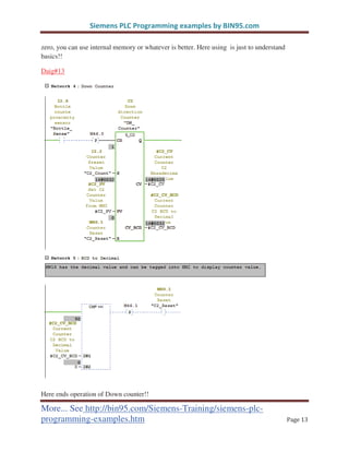 Siemens PLC Programming Example #2 | PDF
