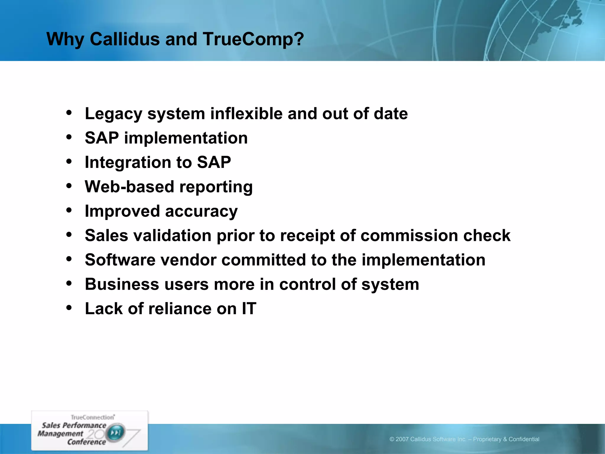Global Implementation Of Sales Performance Management System | PPT