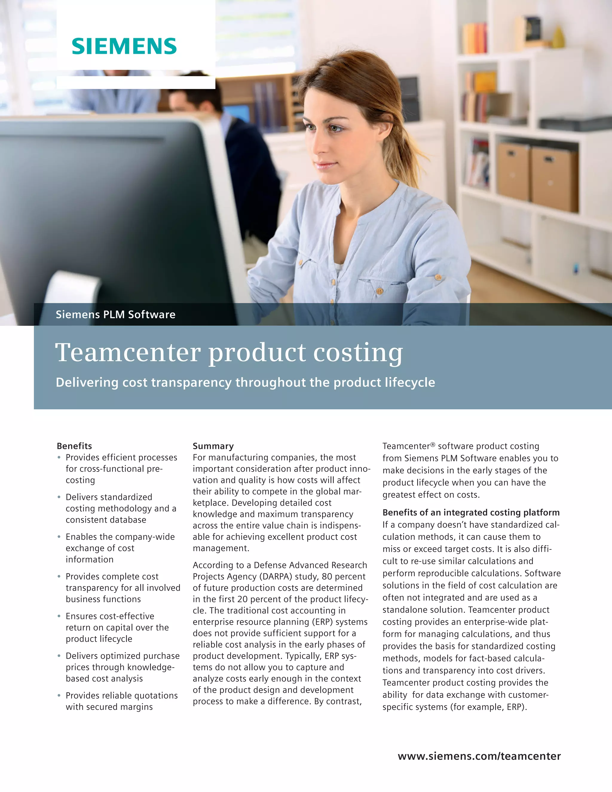 Teamcenter Product Cost Fact Sheet | PDF
