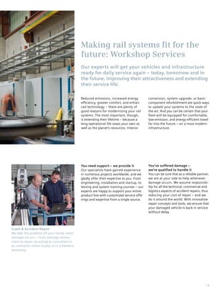 Siemens Rail Services. Customized service solutions for rail systems | PDF