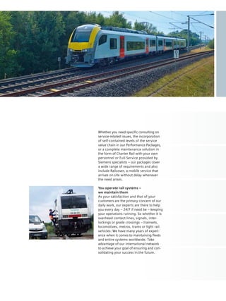 Siemens Rail Services. Customized service solutions for rail systems | PDF