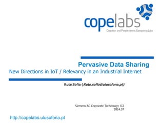 Pervasive Data Sharing, New Directions in IoT | PPT