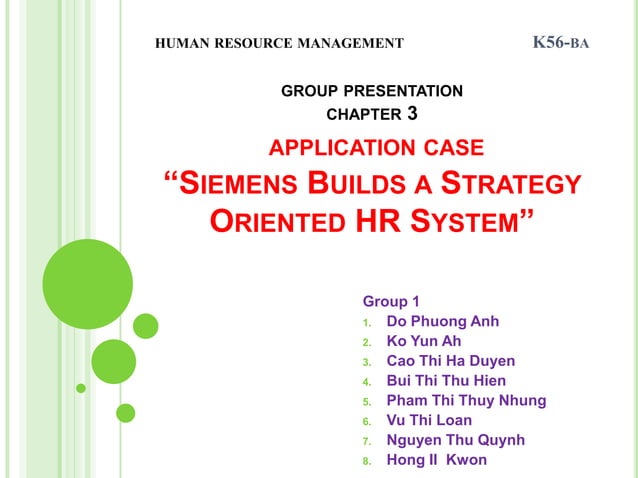 Siemens builds a strategy oriented hr system | PPTX