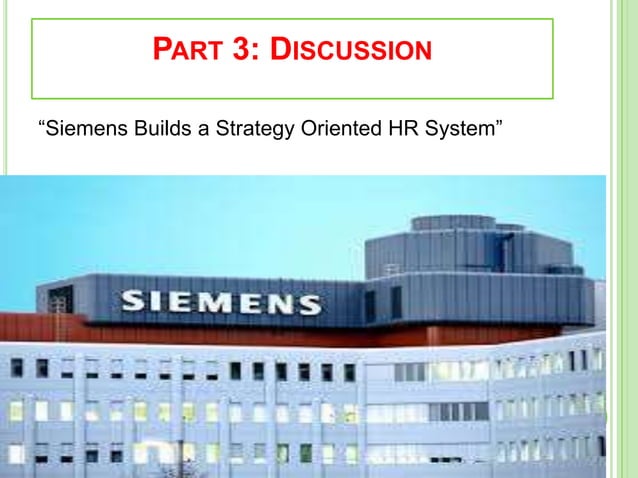 Siemens builds a strategy oriented hr system | PPTX
