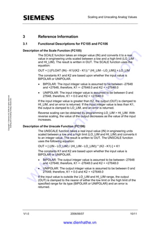 Siemens catalog tong hop scaling and unscaling analog values | PDF