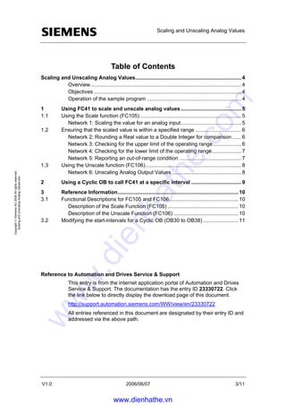 Siemens catalog tong hop scaling and unscaling analog values | PDF