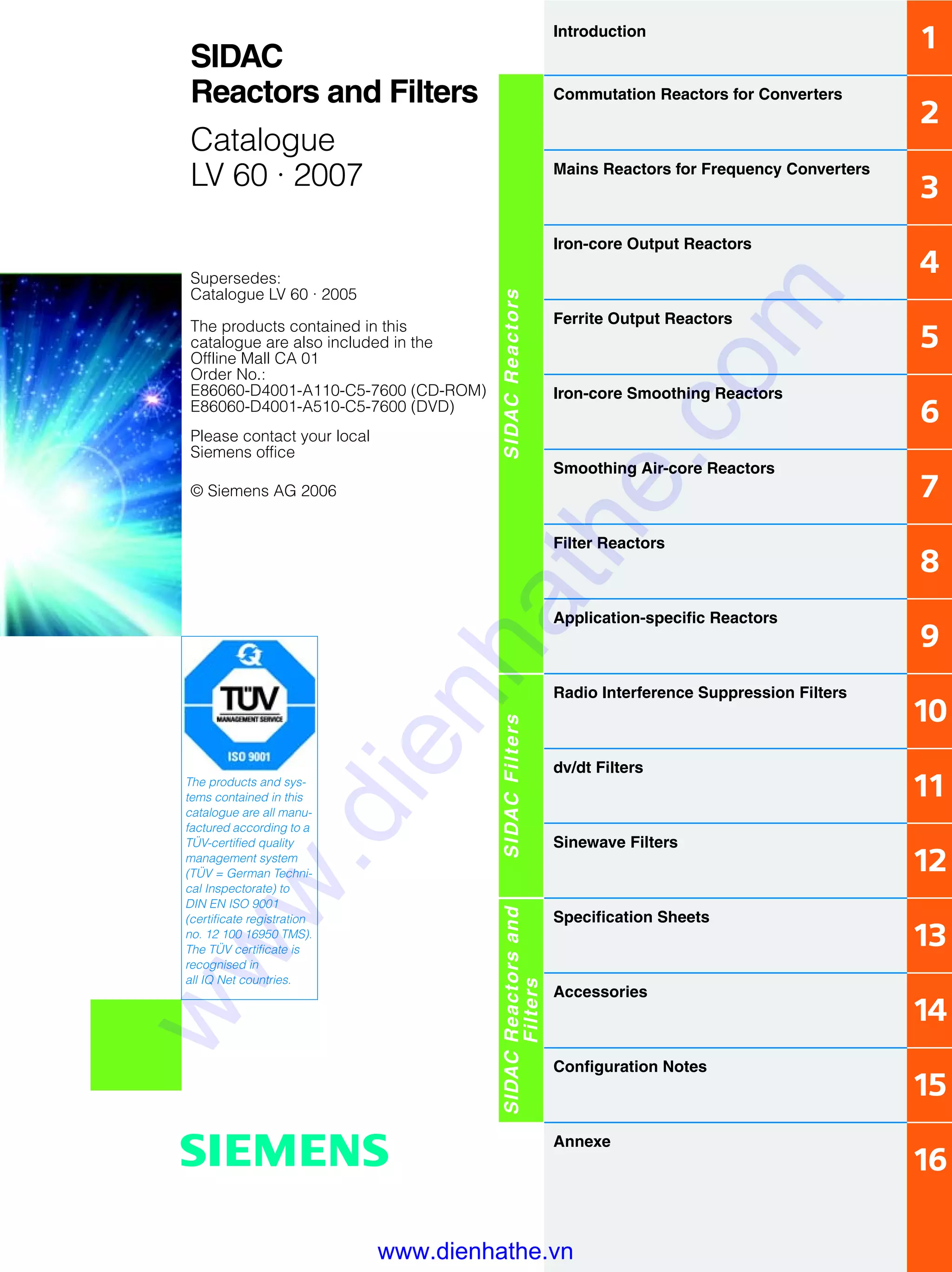 Siemens catalog tong hop sidac transformer | PDF