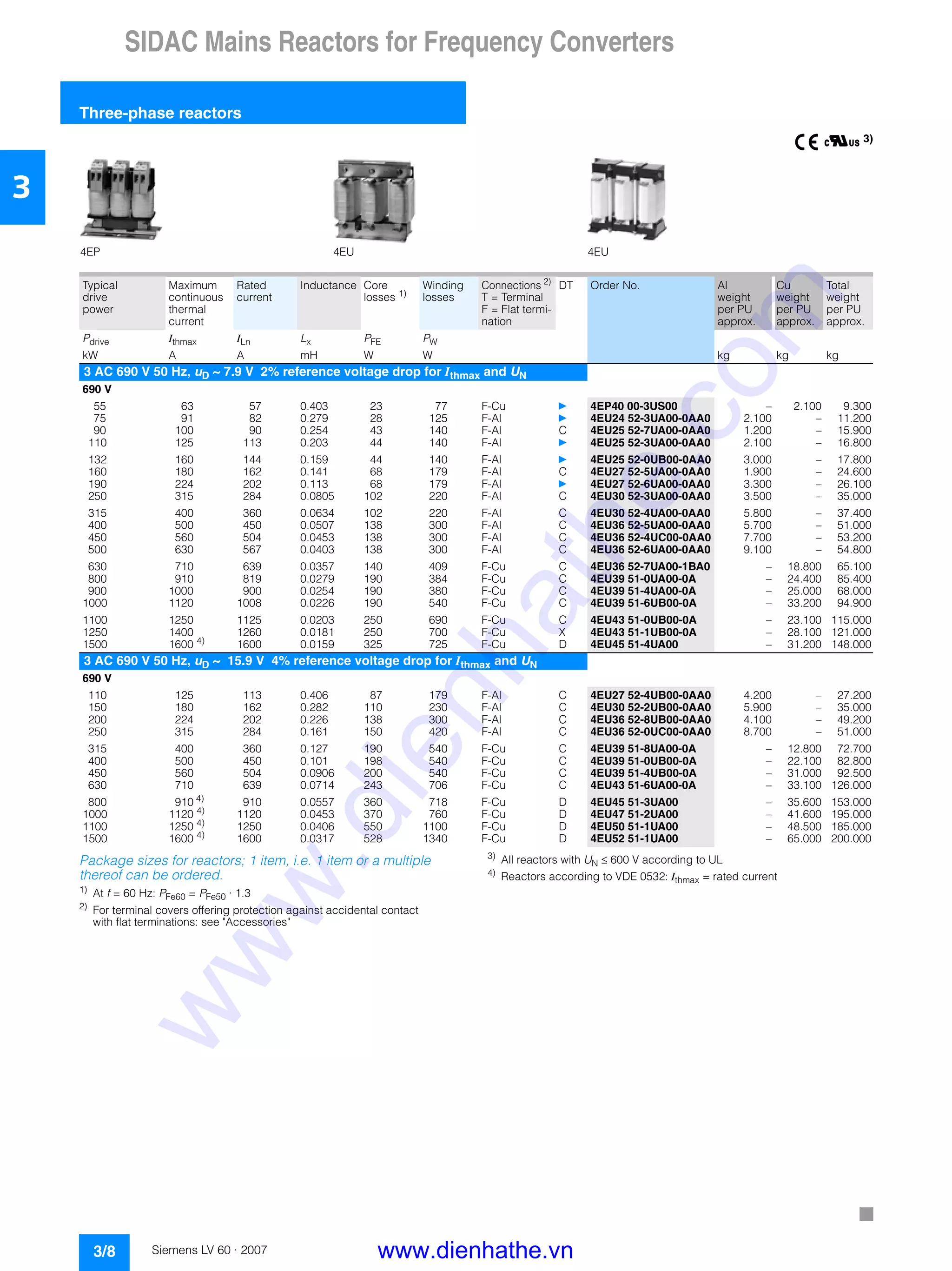 Siemens catalog tong hop sidac transformer | PDF