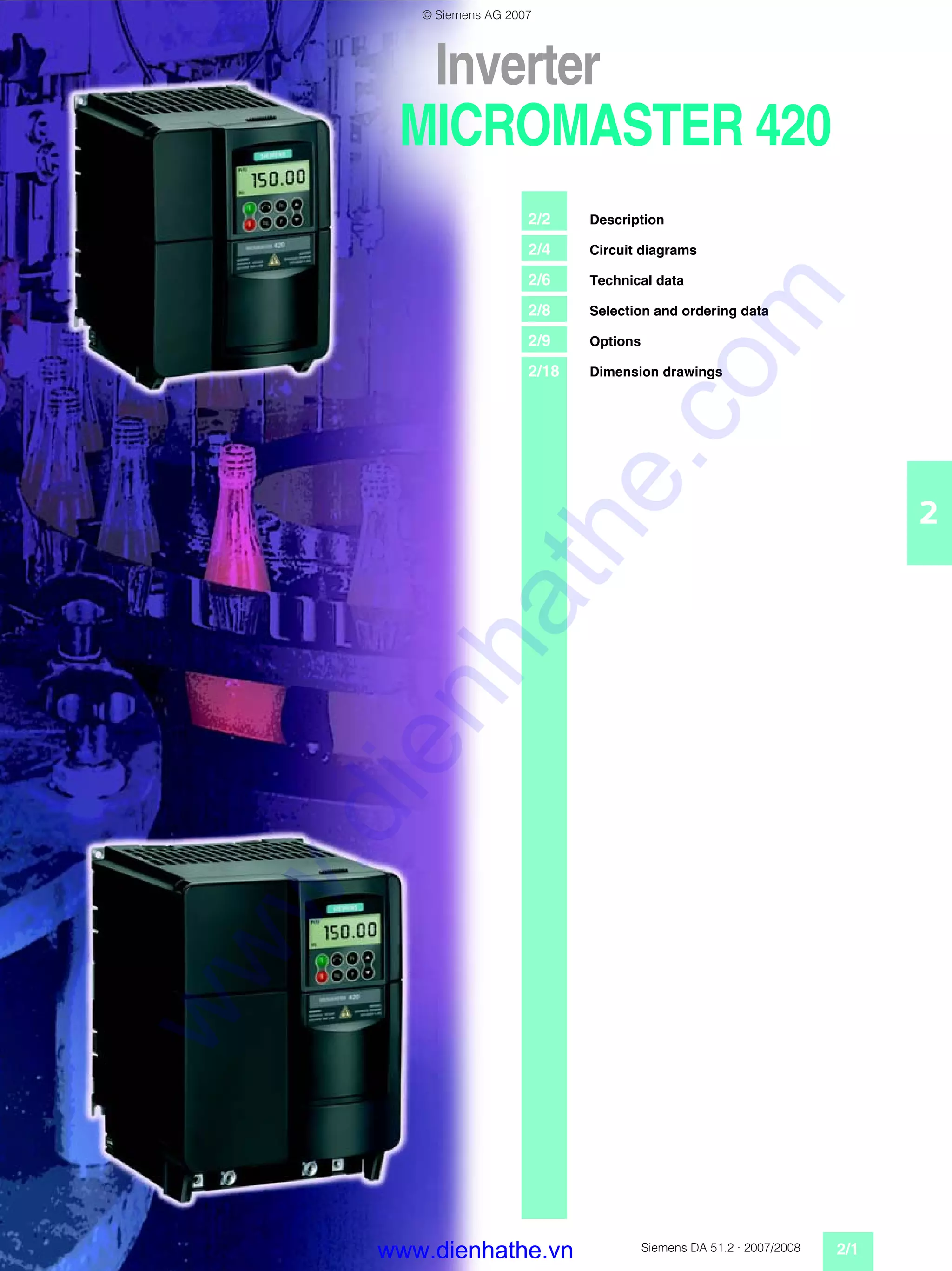 Siemens catalog tong hop siemens micromaster drive | PDF