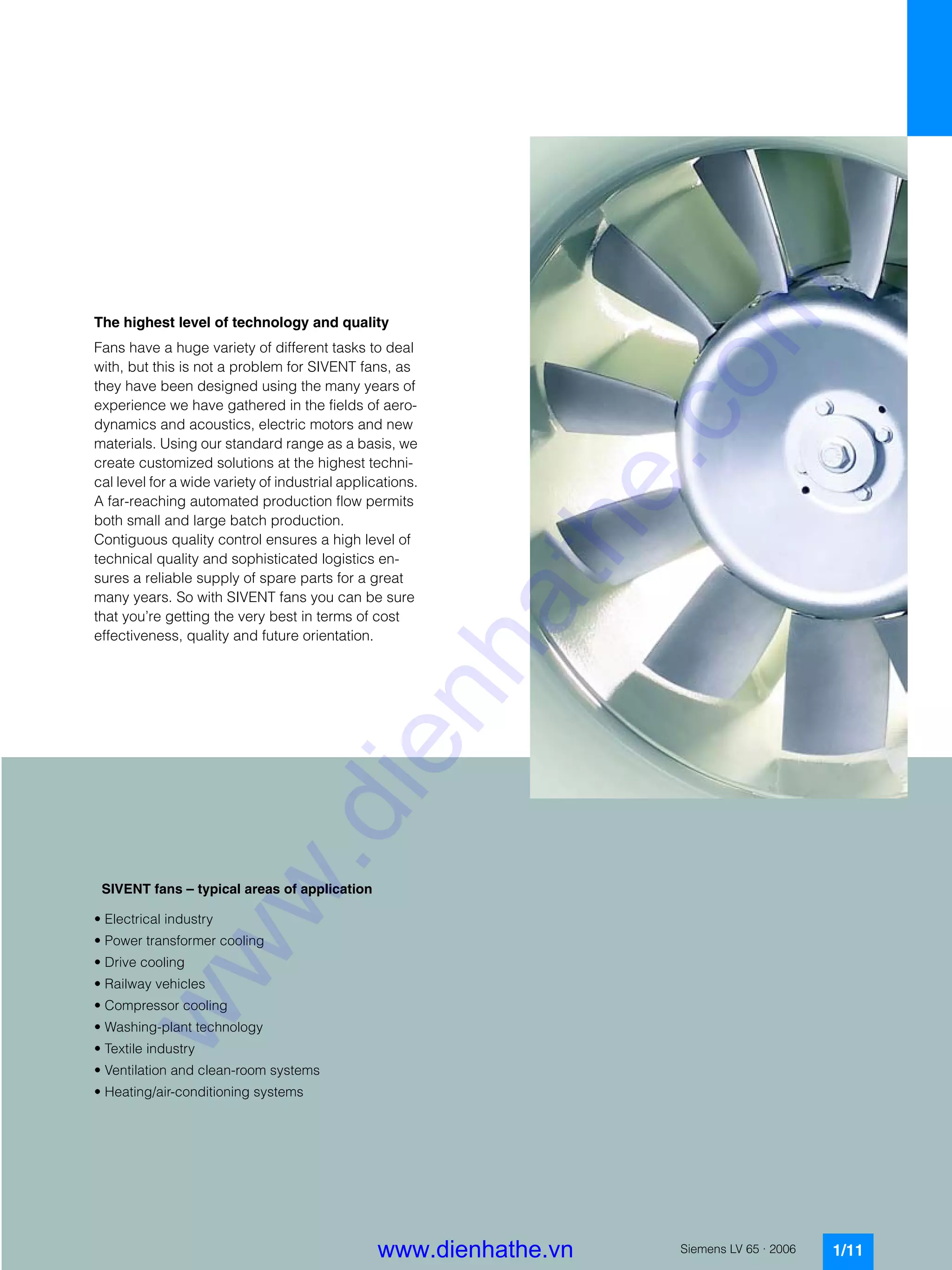 Siemens catalog tong hop sivent - fans | PDF