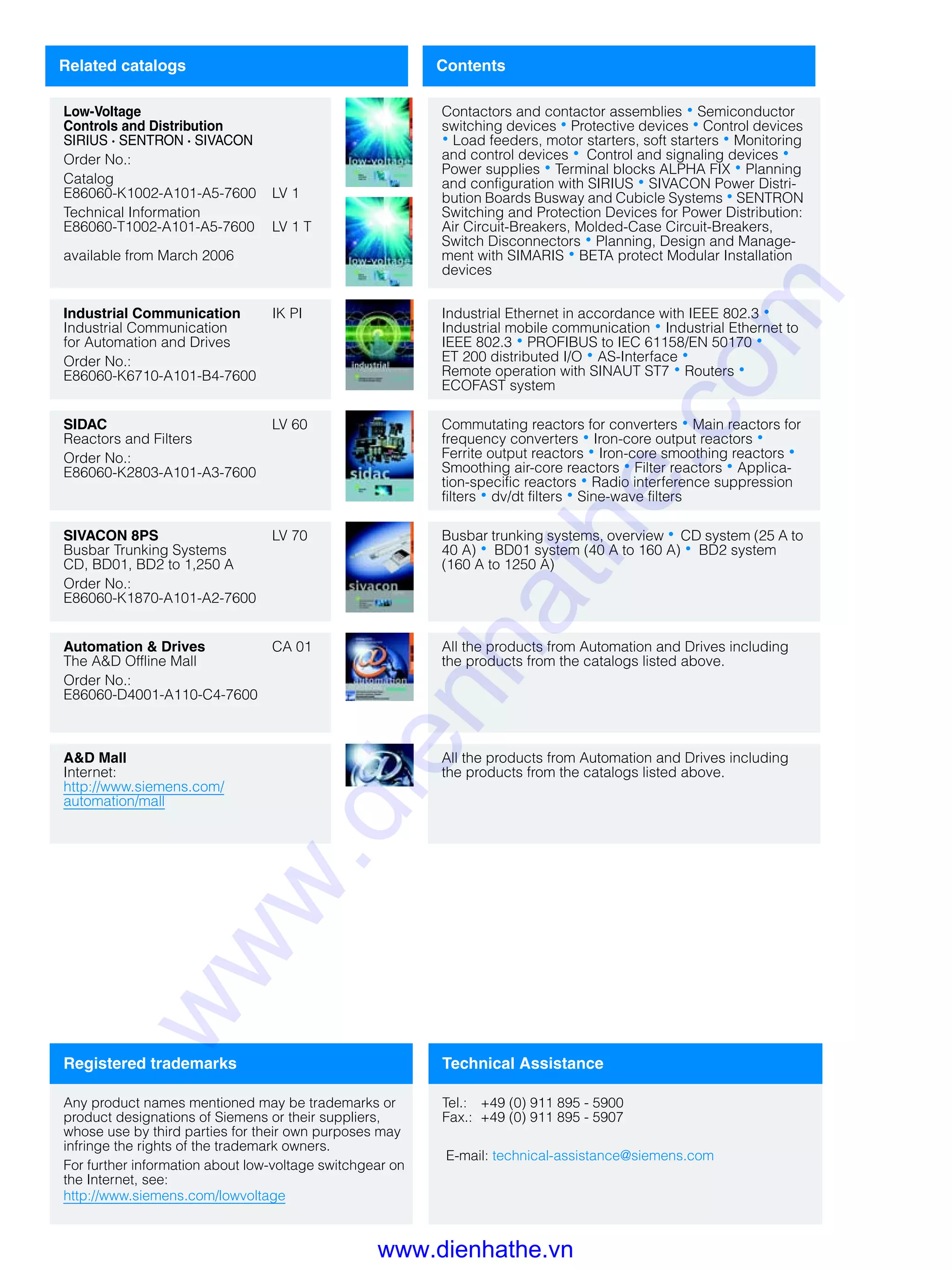 Siemens catalog tong hop sivent - fans | PDF