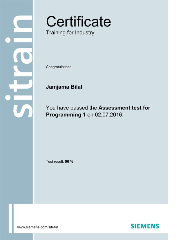 Siemens certificate | PDF