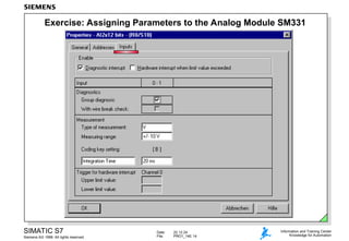 SIEMENS FILLING programming procedure step by step | PPT