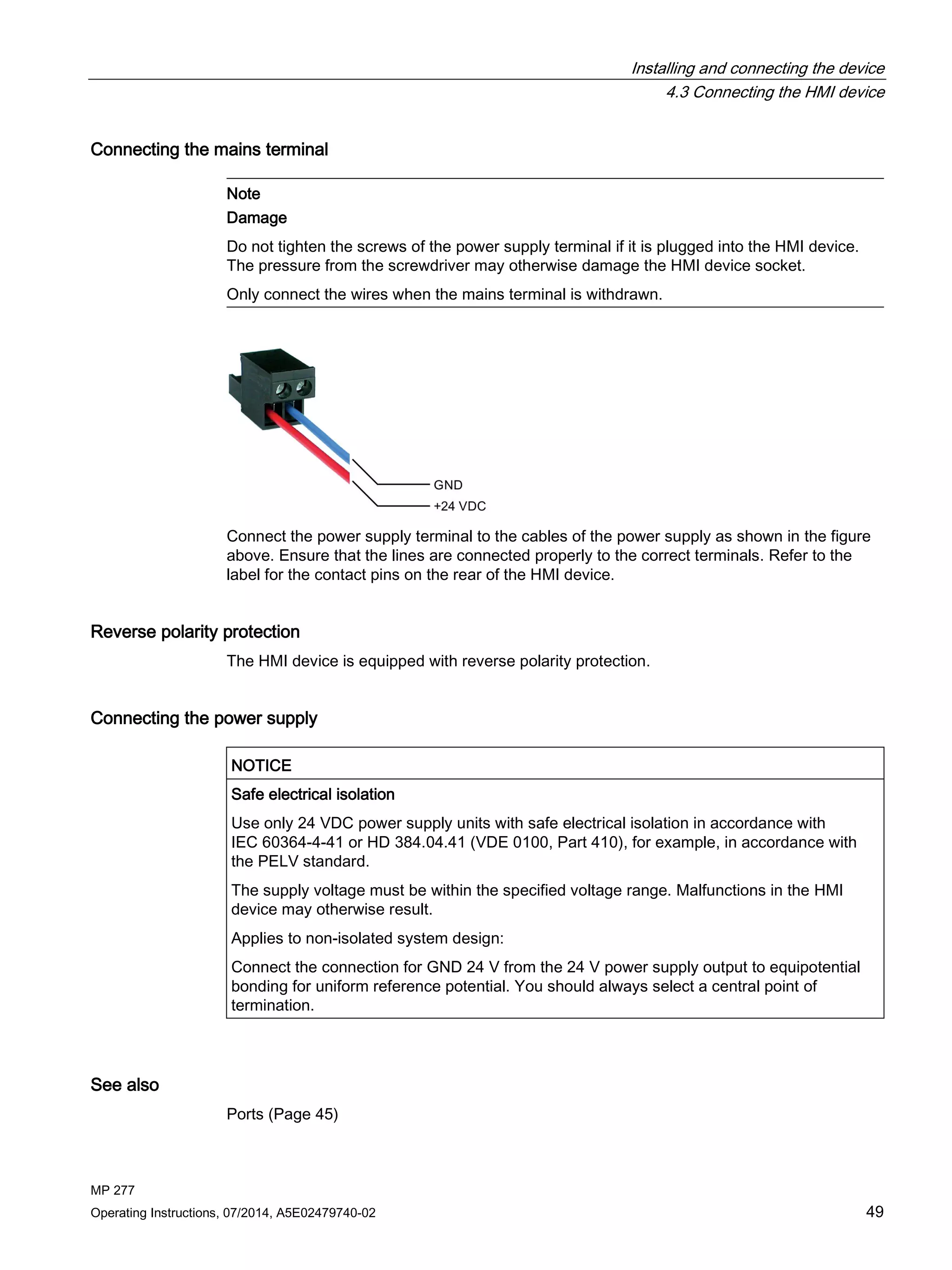 Siemens hmi mp 277 operating instructions | PDF