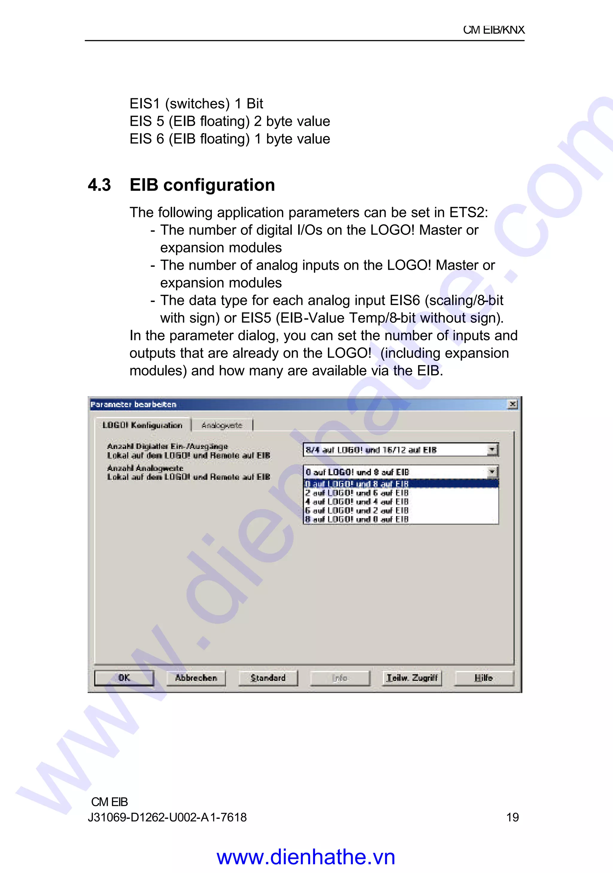 Siemens logo logo! expansion module cm eib-knx | PDF