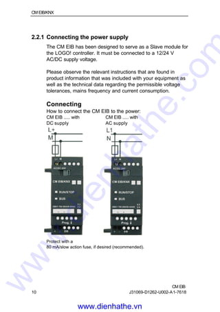 Siemens logo logo! expansion module cm eib-knx | PDF