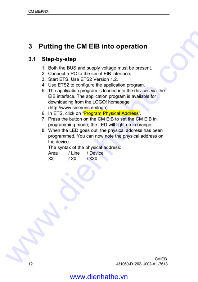 Siemens logo logo! expansion module cm eib-knx | PDF