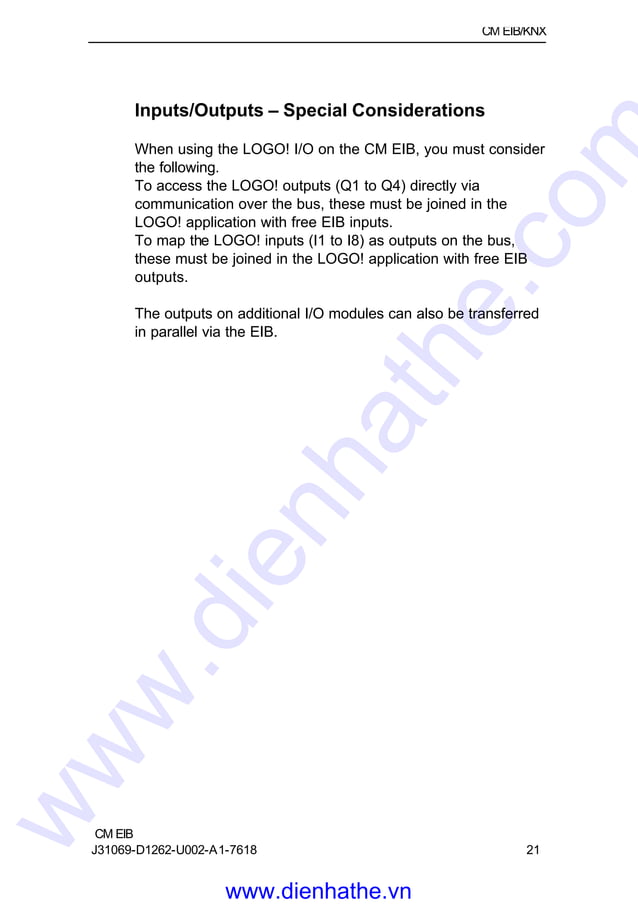 Siemens logo logo! expansion module cm eib-knx | PDF