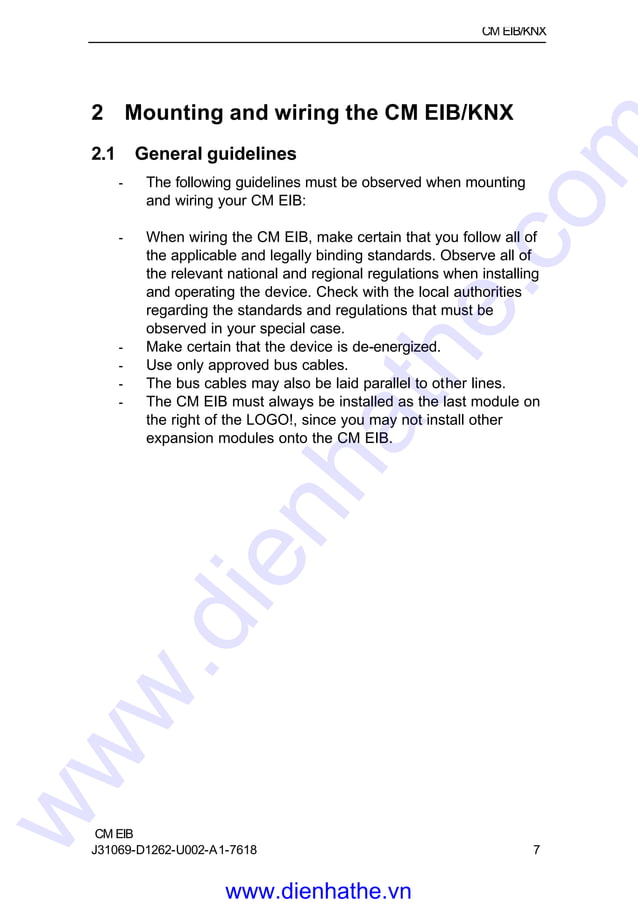 Siemens logo logo! expansion module cm eib-knx | PDF
