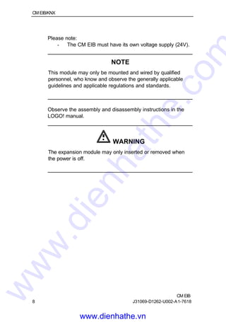 Siemens logo logo! expansion module cm eib-knx | PDF