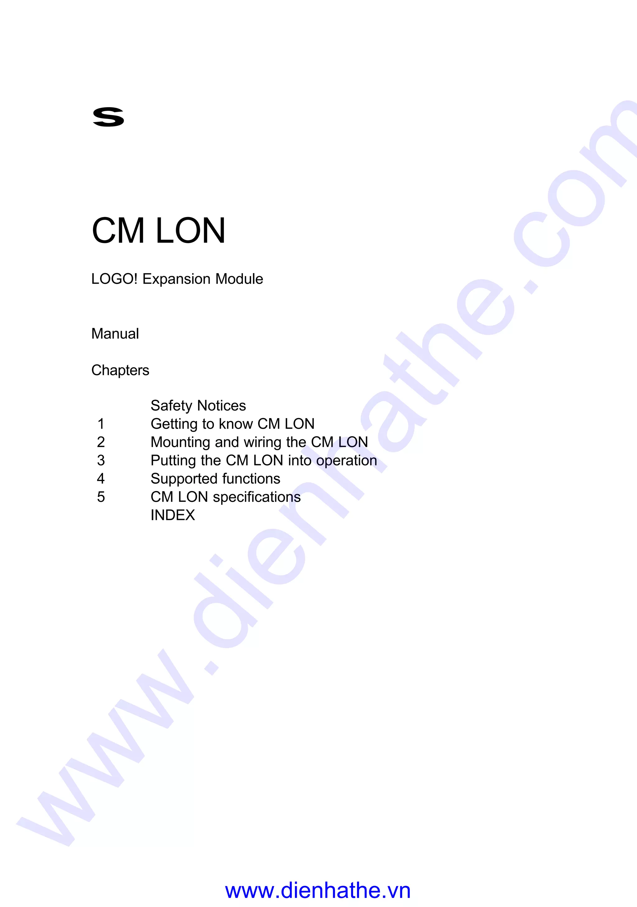 Siemens logo logo! expansion module cm lon | PDF