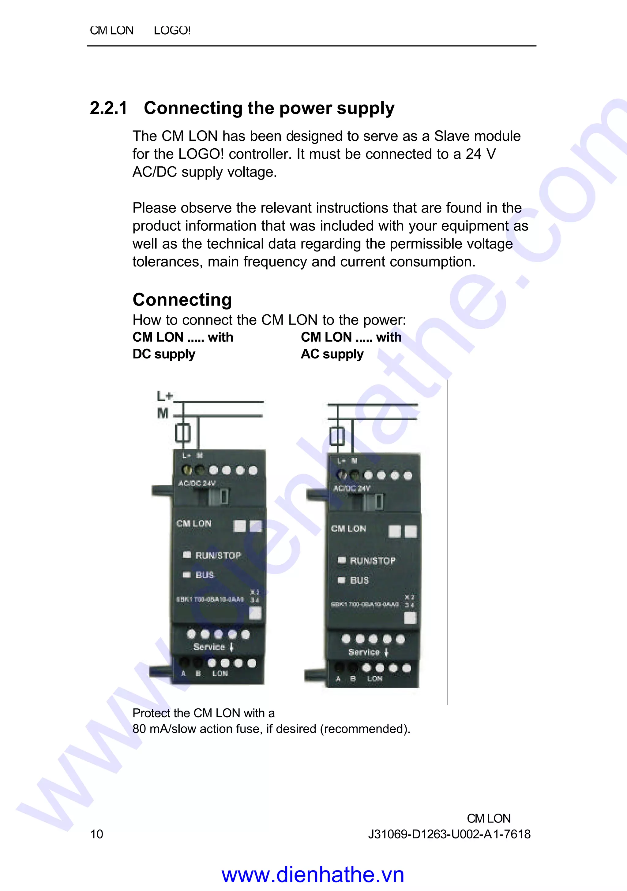 Siemens logo logo! expansion module cm lon | PDF