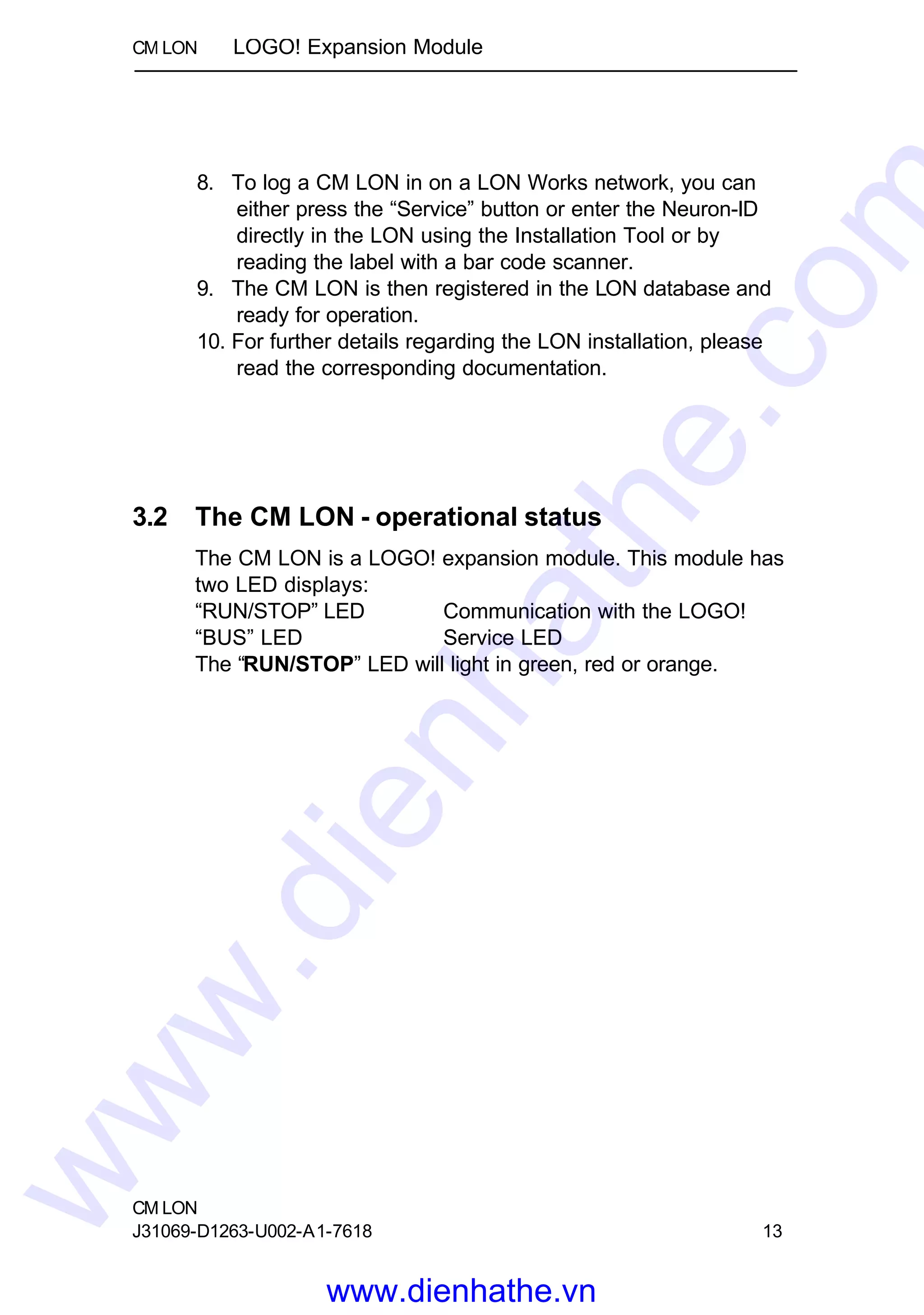 Siemens logo logo! expansion module cm lon | PDF