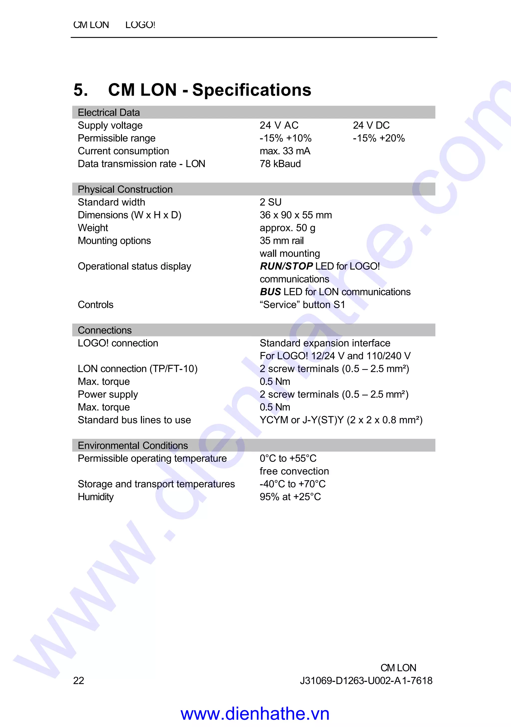 Siemens logo logo! expansion module cm lon | PDF
