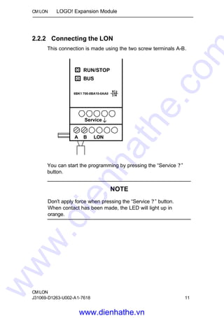 Siemens logo logo! expansion module cm lon | PDF