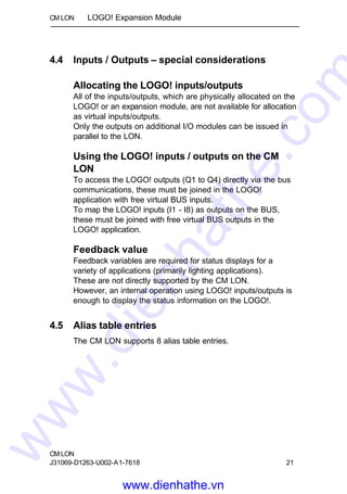Siemens logo logo! expansion module cm lon | PDF