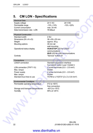 Siemens logo logo! expansion module cm lon | PDF