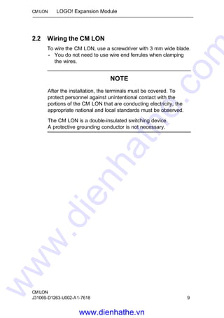 Siemens logo logo! expansion module cm lon | PDF