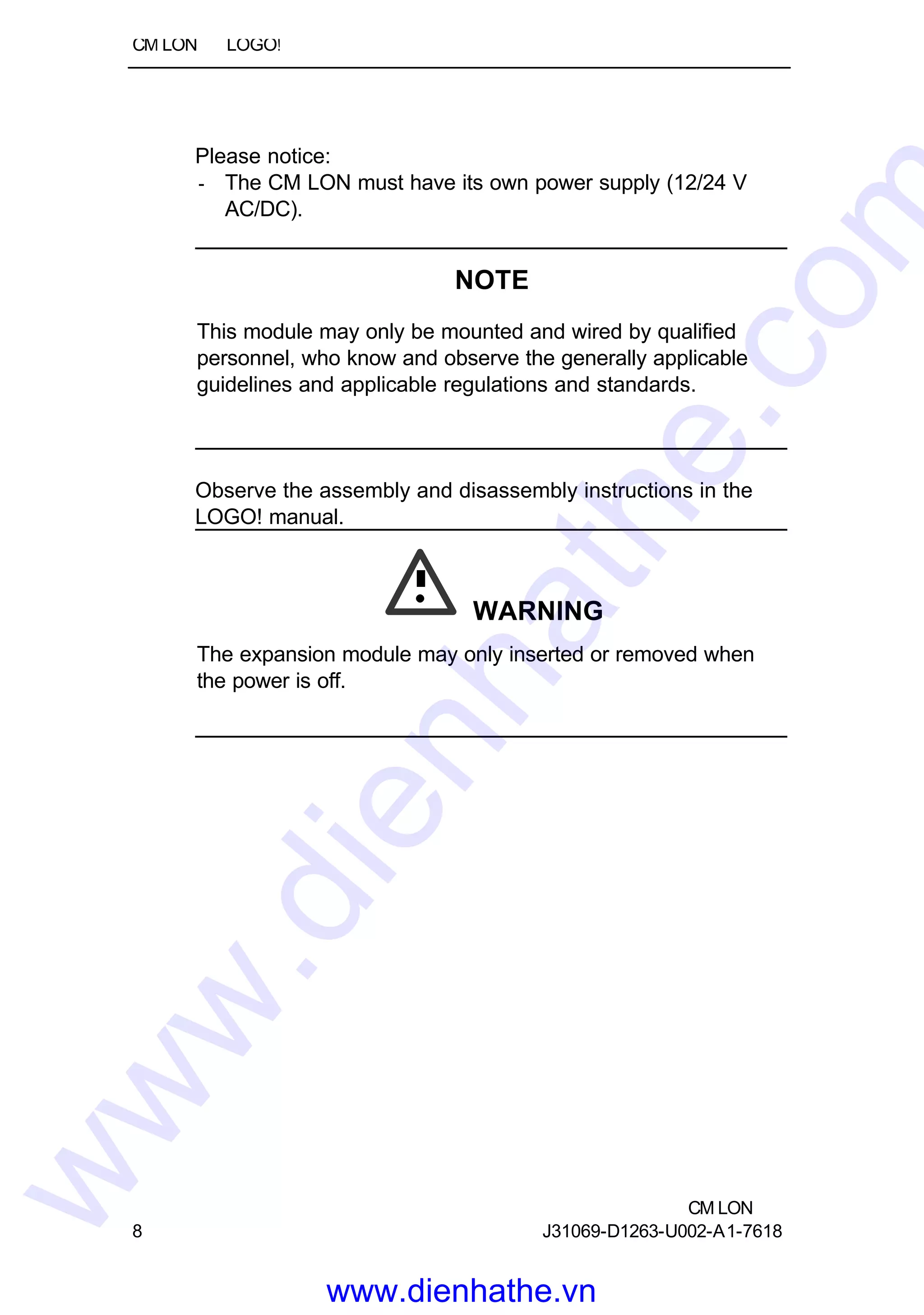 Siemens logo logo! expansion module cm lon | PDF