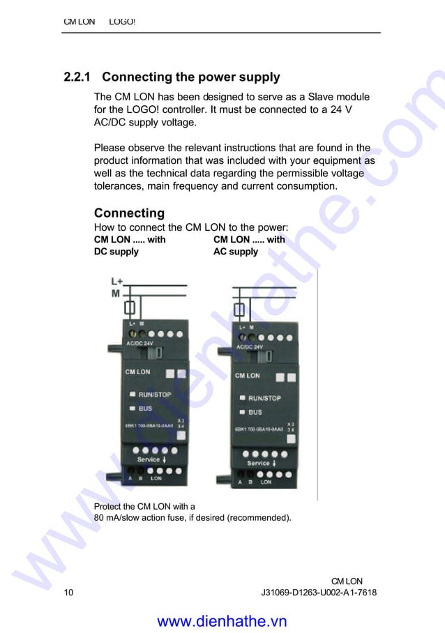 Siemens logo logo! expansion module cm lon | PDF