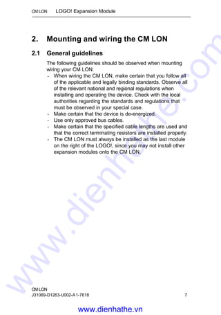 Siemens logo logo! expansion module cm lon | PDF
