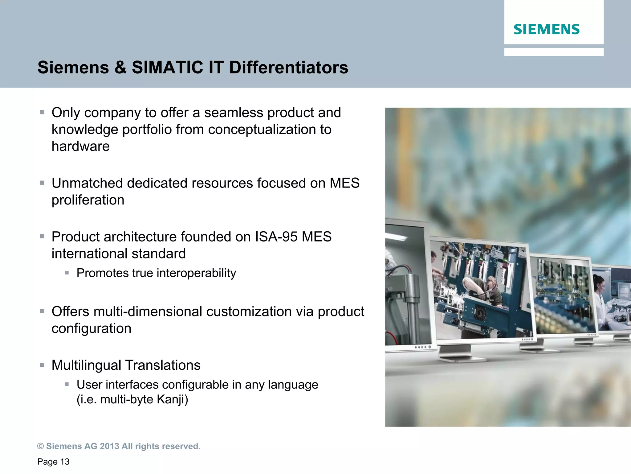 Siemens and MES (Manufacturing Execution System) | PDF