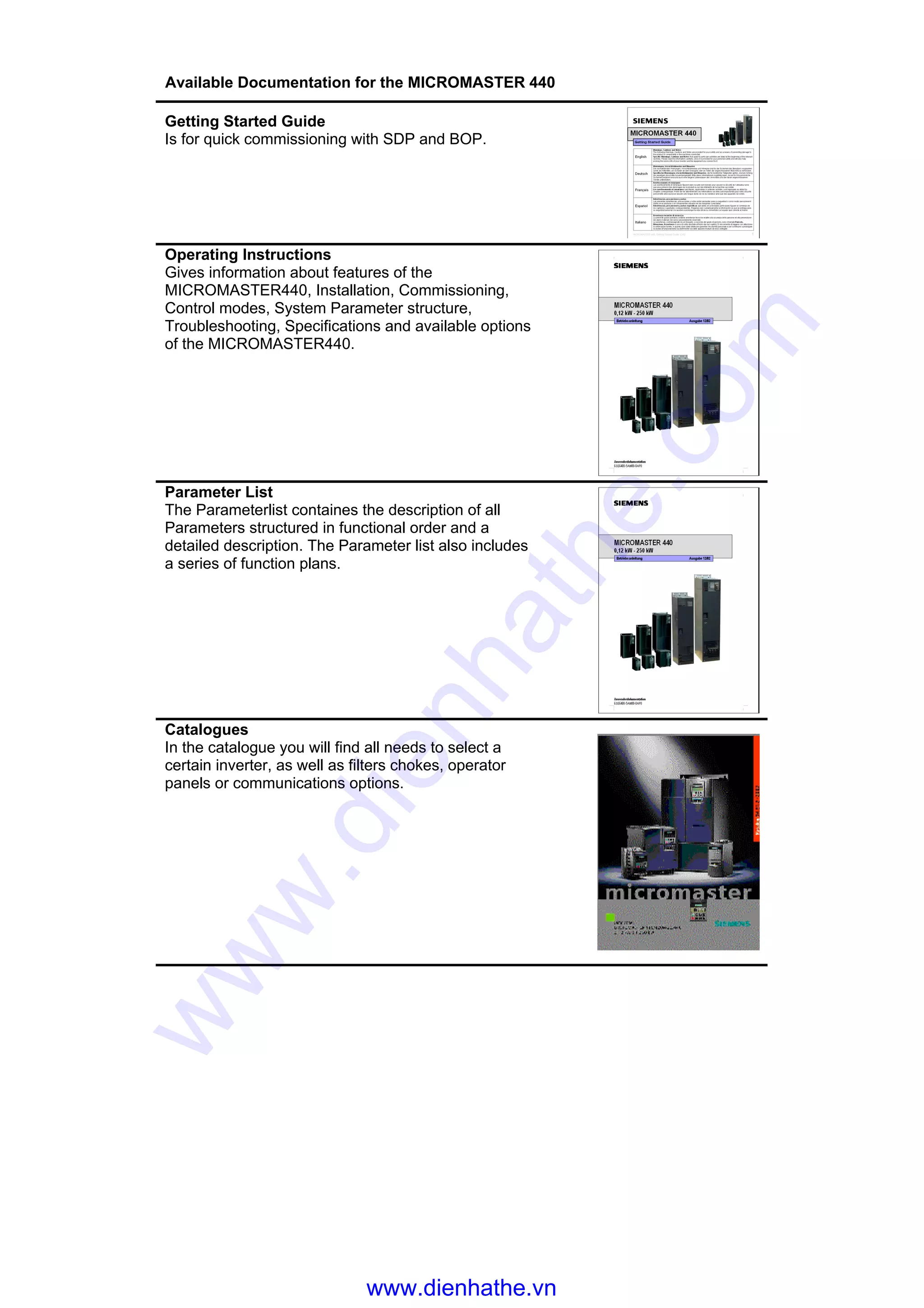 Siemens micro master 440 pli en-1202 | PDF